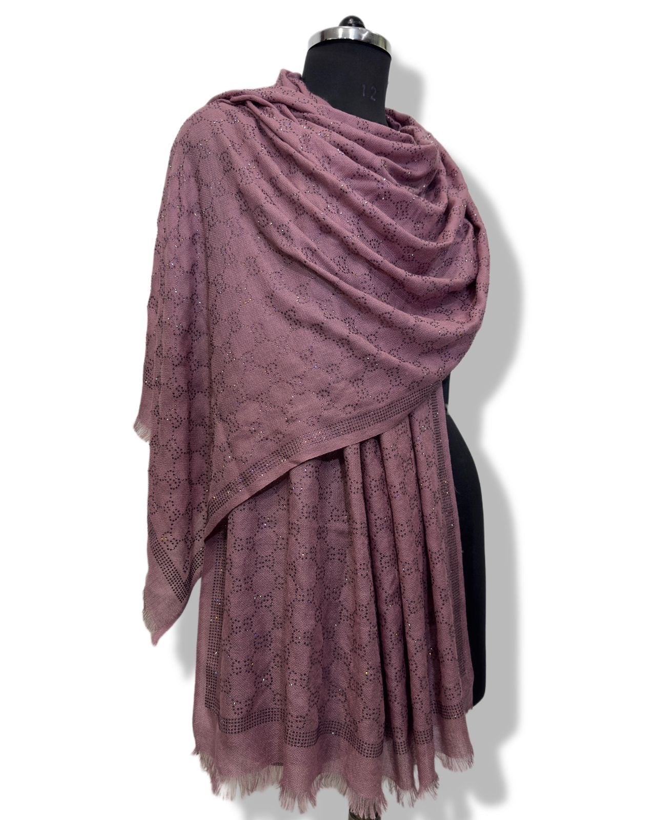 Luxury Pure Pashmina Shawls Crystal Embellished
