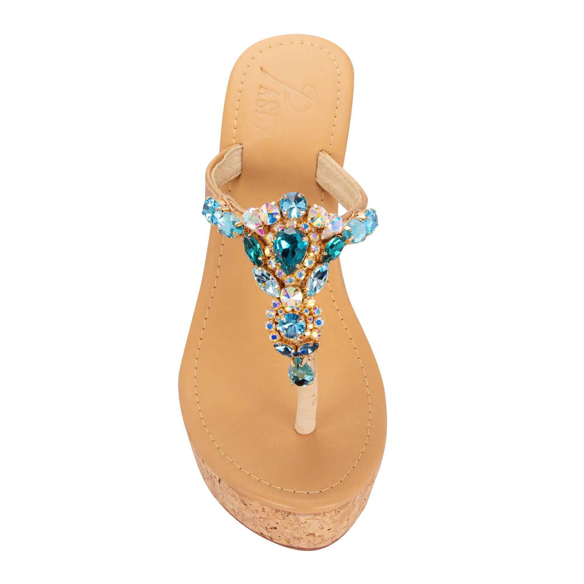 Rhinestone Wedge Sandals For Women | Pasha Sandals
