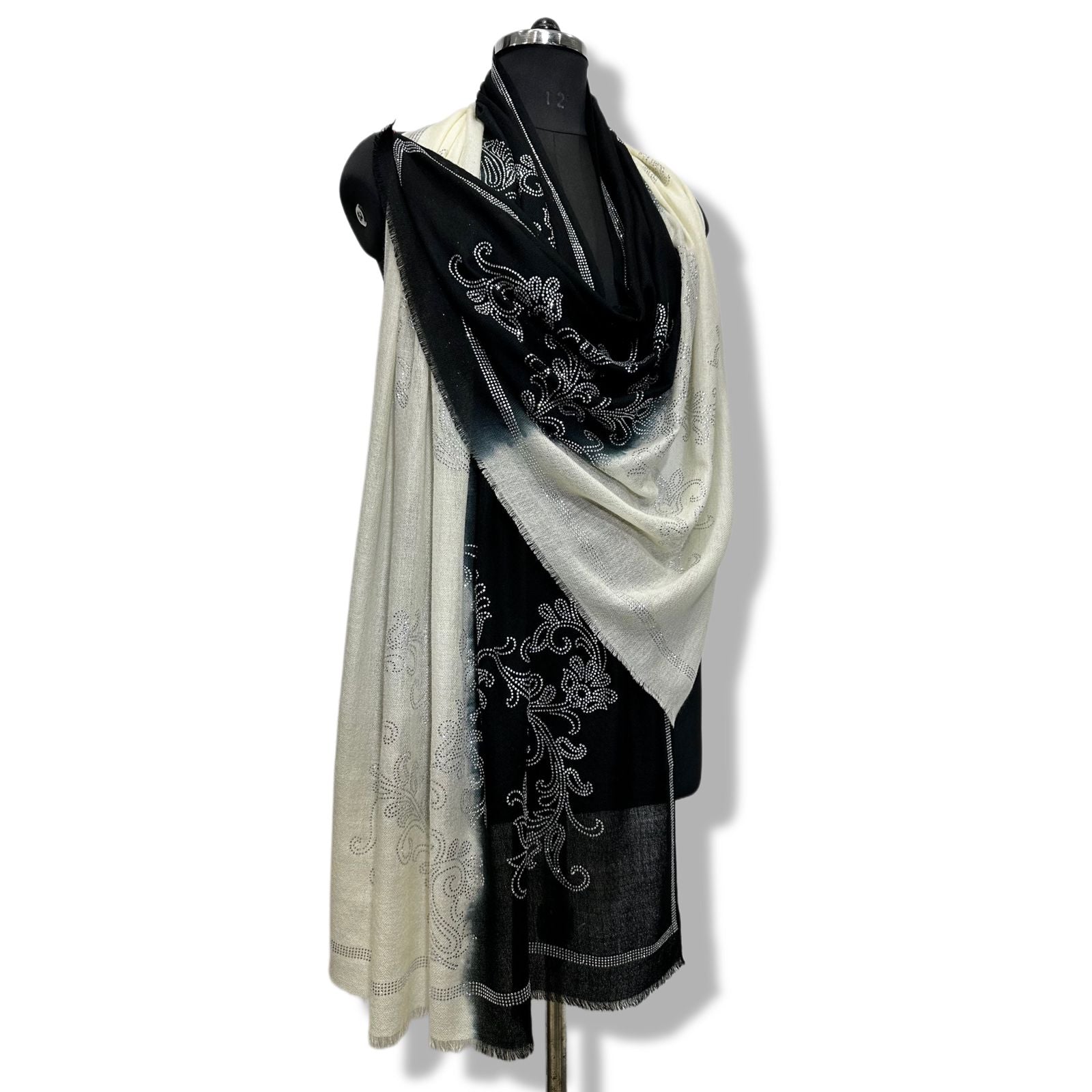 Luxury Pure Pashmina Shawls Crystal Embellished