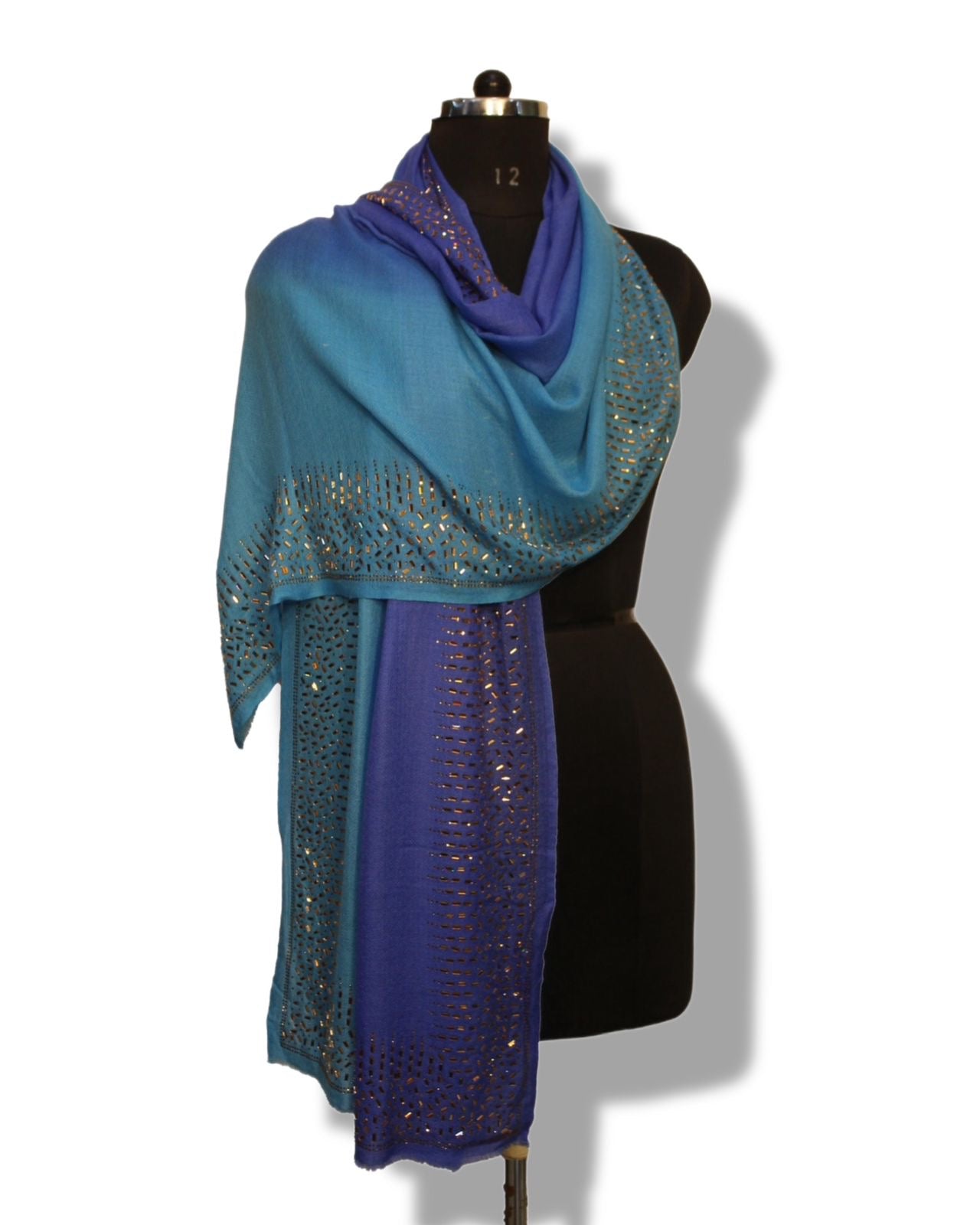 Luxury Pure Pashmina Shawls Crystal Embellished