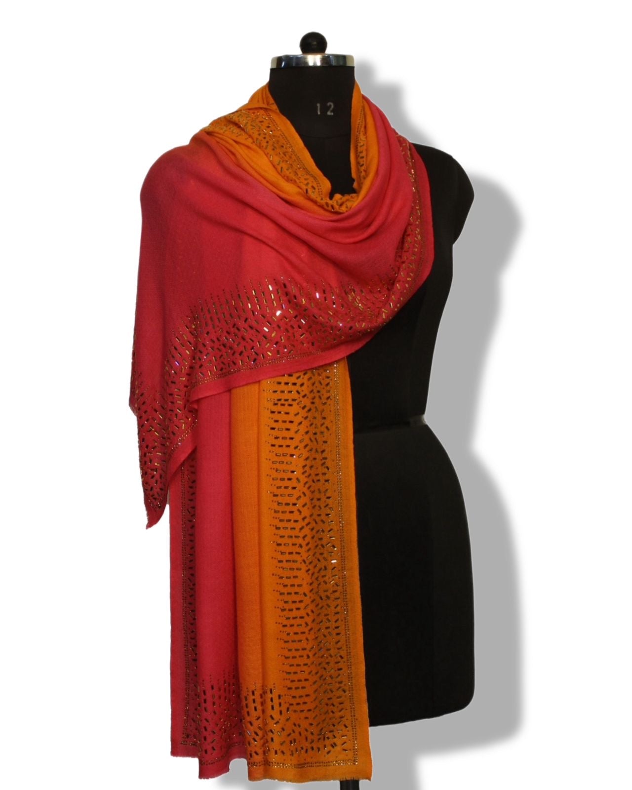 Luxury Pure Pashmina Shawls Crystal Embellished